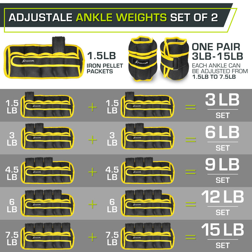 Adjustable Ankle Weights – ProsourceFit