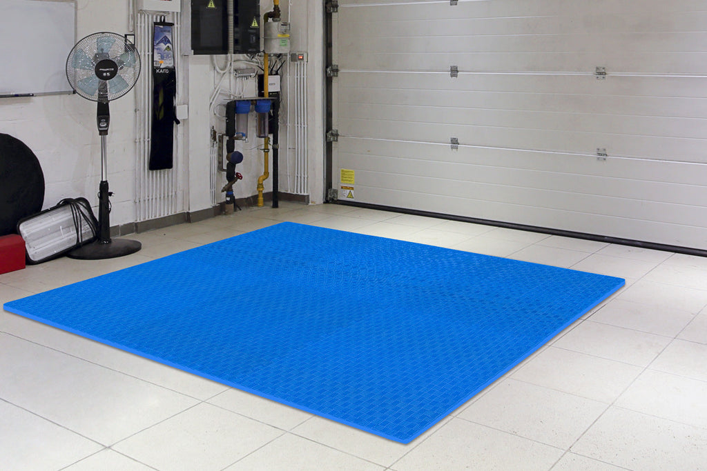 Checkered of Exercise Puzzle Mat 1-in, 24 Sq Ft Blue - ProsourceFit
