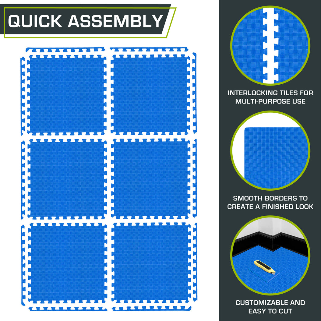 Checkered Exercise Puzzle Mat 1/2-in, 24 Sq Ft – ProsourceFit