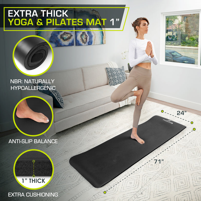 Extra Thick Yoga and Pilates Mat 1 inch – ProsourceFit