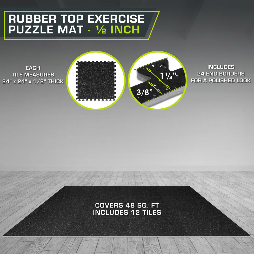 Rubber Top Exercise Puzzle Mat, 1/2-in – ProsourceFit