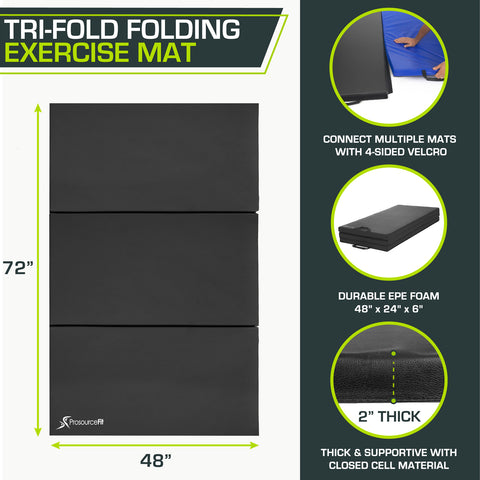 Tri-Fold Folding Exercise Mat 6x4x2 – ProsourceFit
