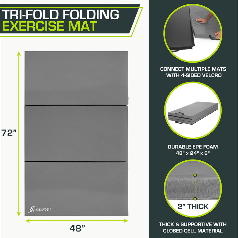 Tri-Fold Folding Exercise Mat 6x4x2 – ProsourceFit