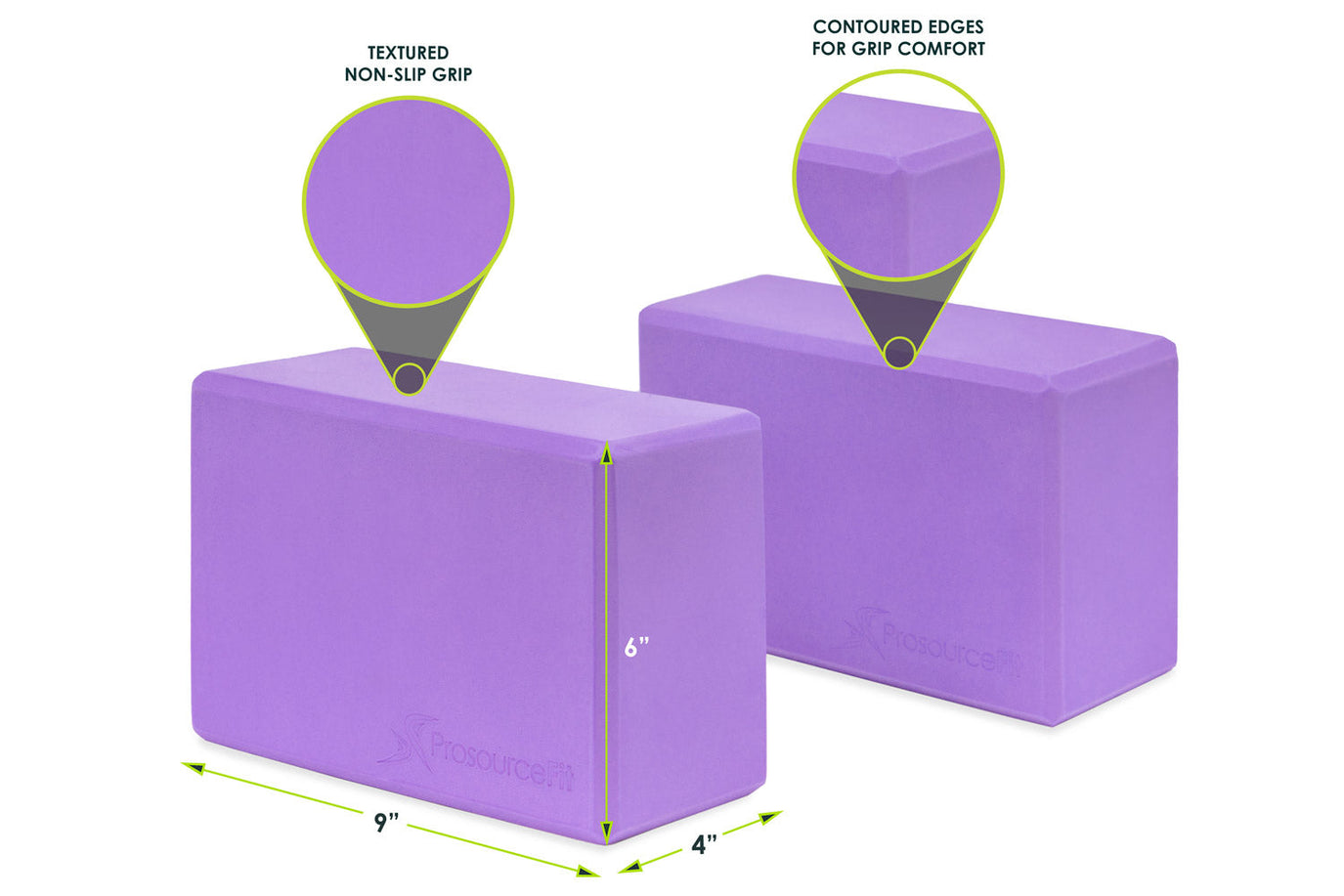 Set of 2 Foam Yoga Blocks – ProsourceFit